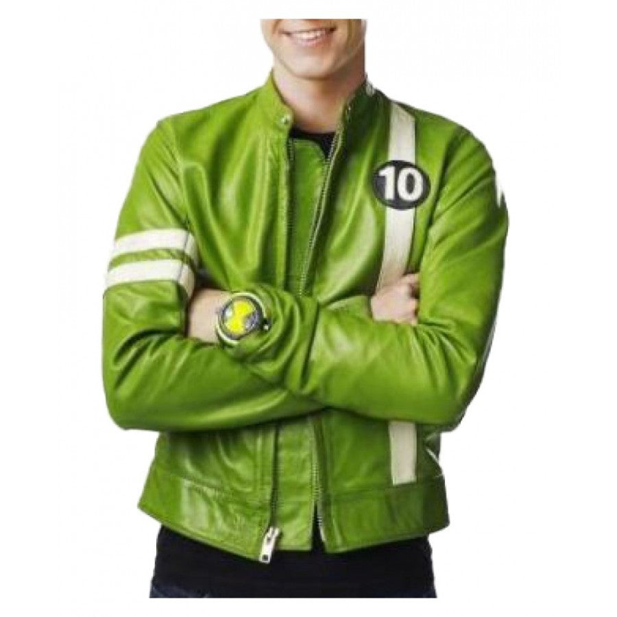 Ben 10 Alien Swarm Green Leather Jacket | Out Class Jackets