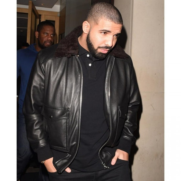 Drake Rapper Black Leather Jacket | Out Class Jackets