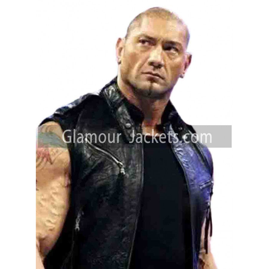 WWE Wrestler Dave Bautista Black Leather Jacket | Out Class Jackets