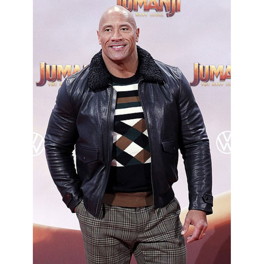 Dwayne Johnson Jumanji The Next Level Premiere Leather Jacket | Out ...